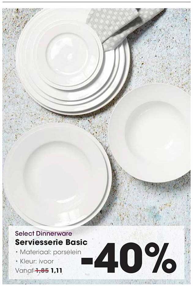 Select Dinnerware Serviesserie Basic Aanbieding bij HANOS - FolderFeest.nl