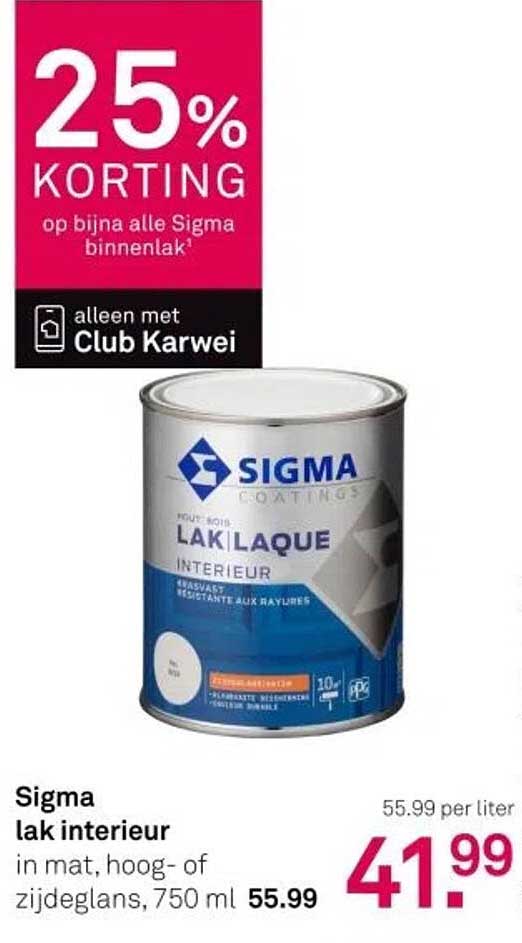 Sigma Lak Interieur In Mat, Hoog- Of Zijdeglans, 750 Ml Aanbieding bij ...