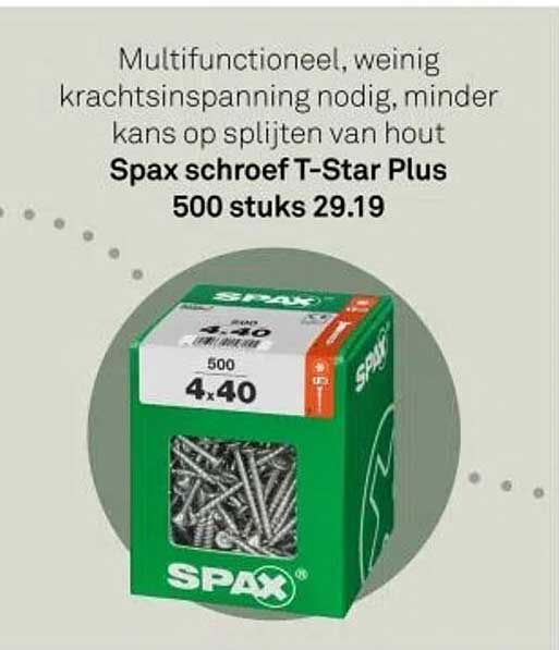 Spax Schroef T-Star Plus 500 Stuks Aanbieding bij Karwei - FolderFeest.nl