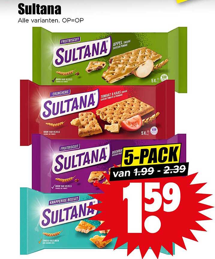 Sultana 5-Pack Aanbieding bij Dirk - FolderFeest.nl