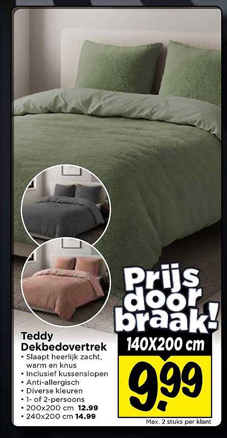 Teddy Dekbedovertrek Aanbieding bij Vomar - FolderFeest.nl
