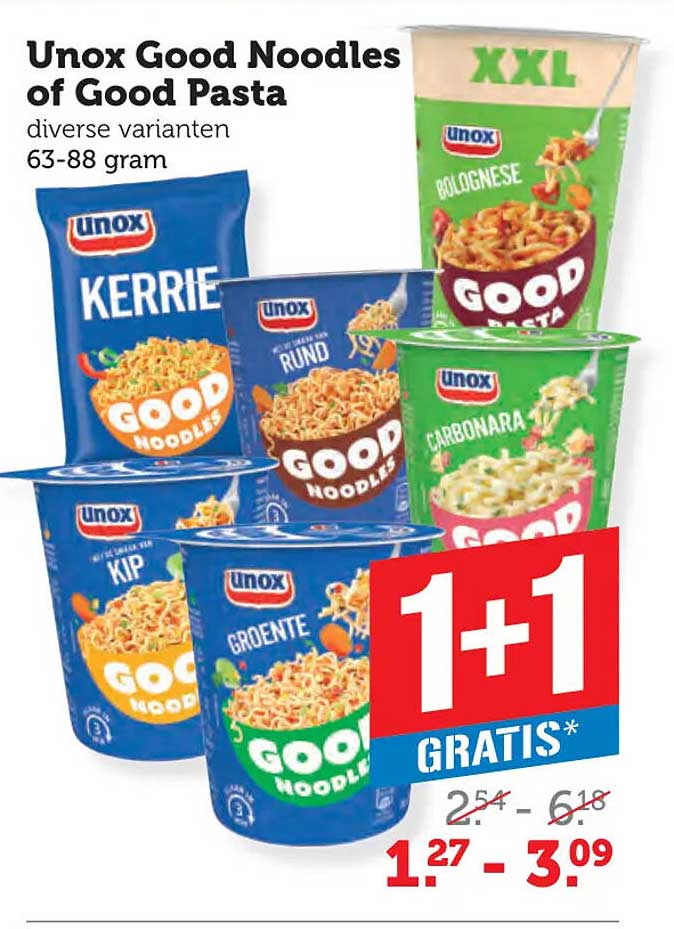 Unox Good Noodles Of Good Pasta Aanbieding bij Coop - FolderFeest.nl