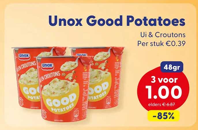 Unox Good Potatoes Aanbieding bij Die Grenze - FolderFeest.nl