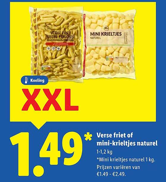 Verse Friet Of Mini-Krieltjes Naturel Aanbieding bij Lidl - FolderFeest.nl