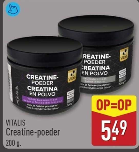 Vitalis Creatine-Poeder 200 G. Aanbieding bij ALDI - FolderFeest.nl