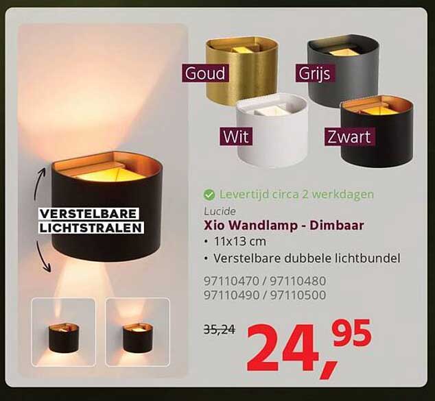 Xio Wandlamp - Dimbaar Aanbieding bij HANOS - FolderFeest.nl