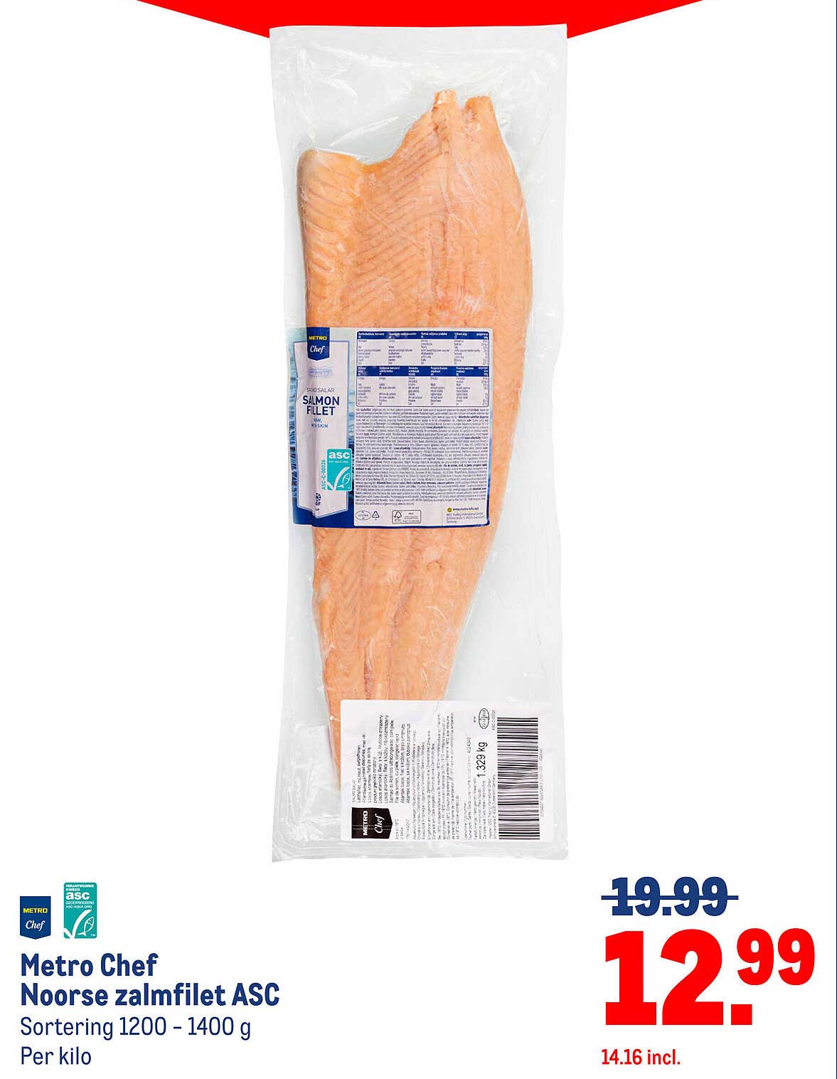 Metro Chef Noorse Zalmfilet Asc Aanbieding bij Makro - FolderFeest.nl