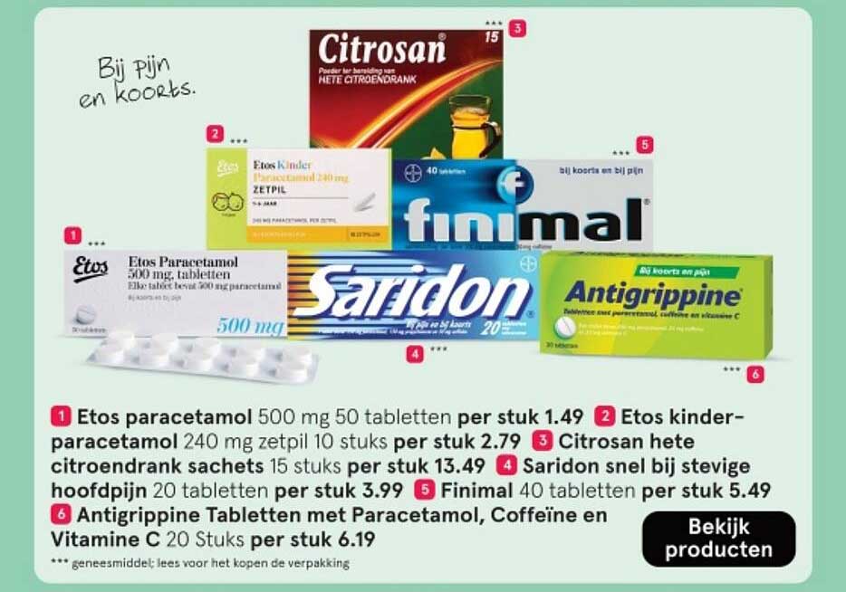 Etos Paracetamol 500 Mg 50 Tabletten Etos Kinderparacetamol 240 Mg ...