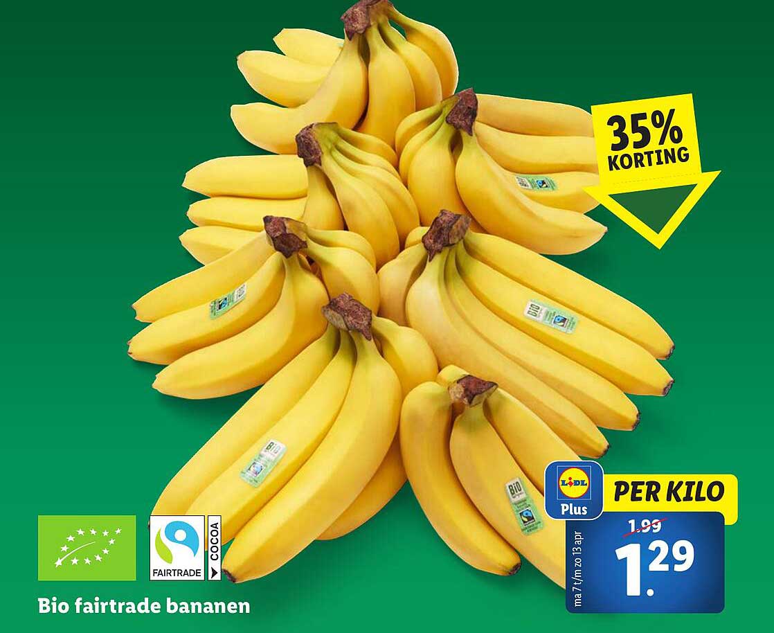 Bio Fairtrade Bananen aanbieding bij Lidl