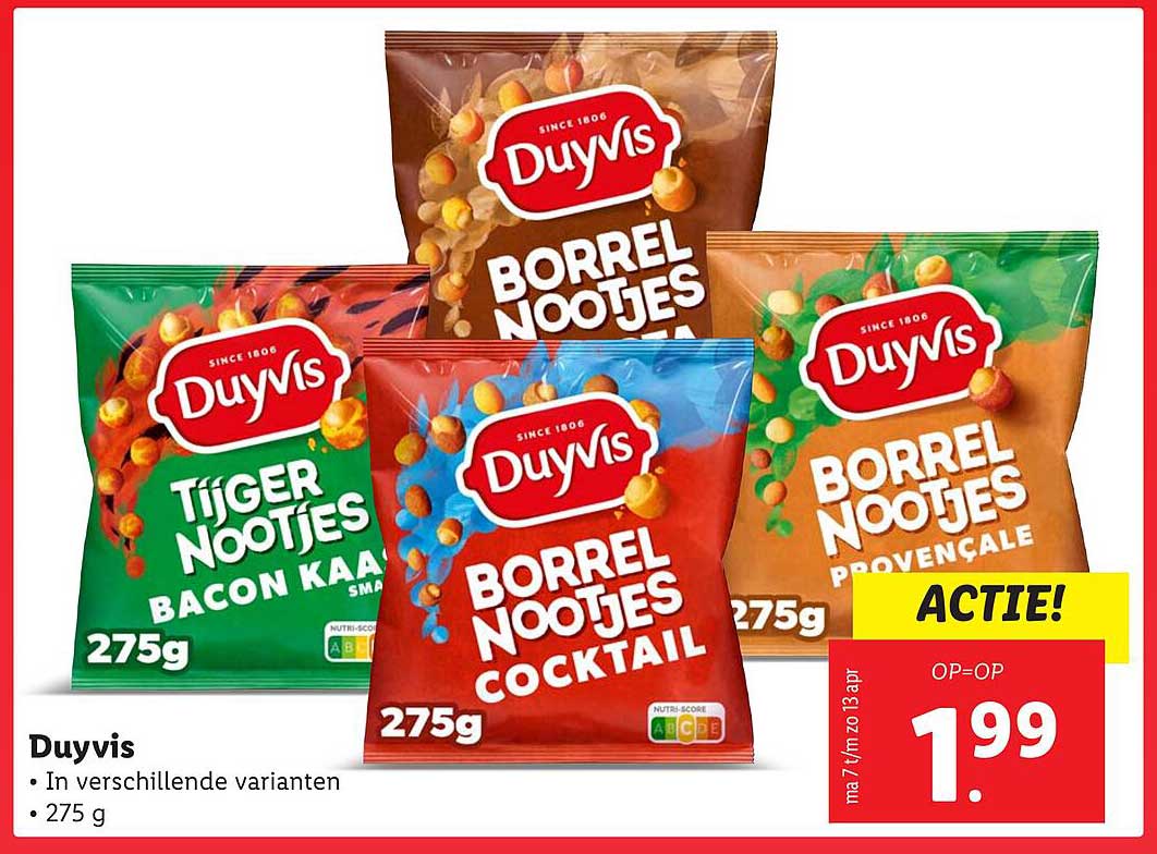 Duyvis Borrelnootjes En Tijgernootjes In Verschillende Varianten ...