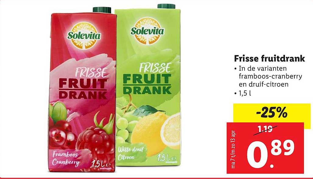 Frisse Fruitdrank Aanbieding bij Lidl - FolderFeest.nl