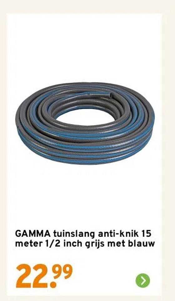 Gamma Tuinslang Anti-Knik 15 Meter 1/2 Inch Grijs Met Blauw Aanbieding ...
