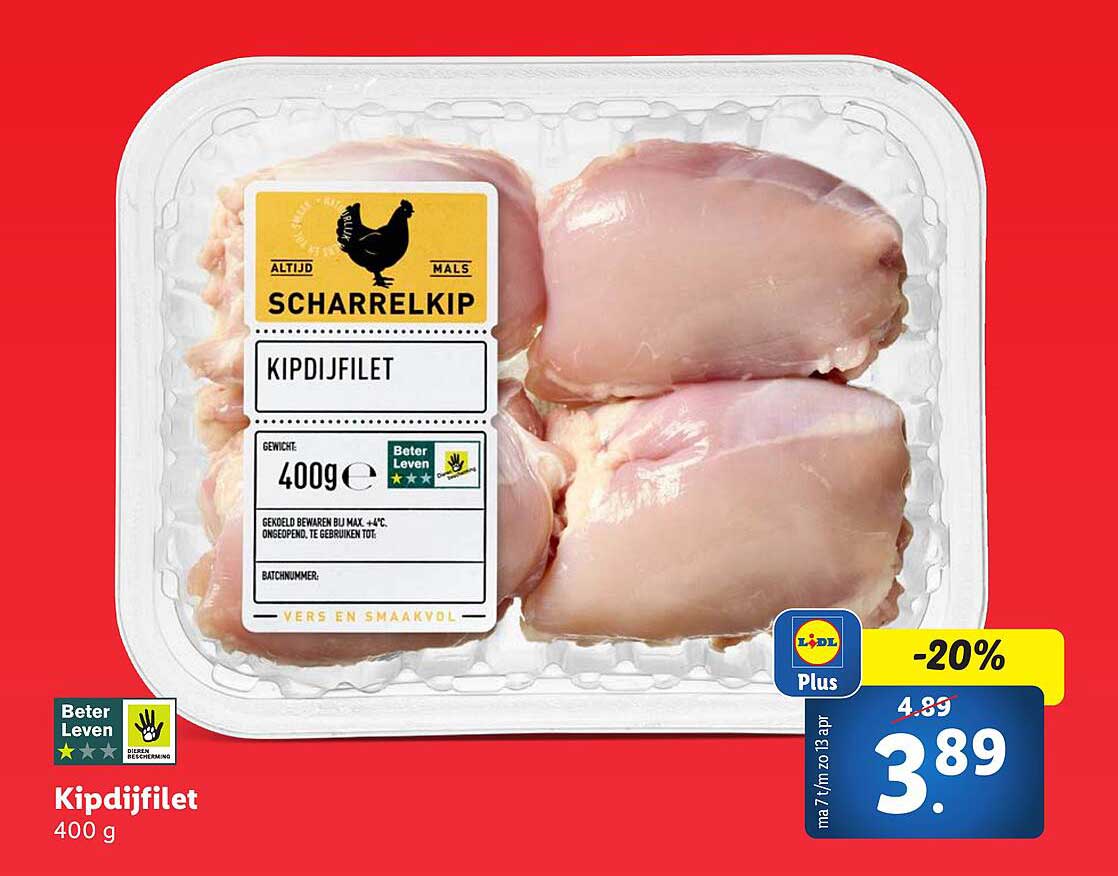 Kipdijfilet 400 G aanbieding bij Lidl