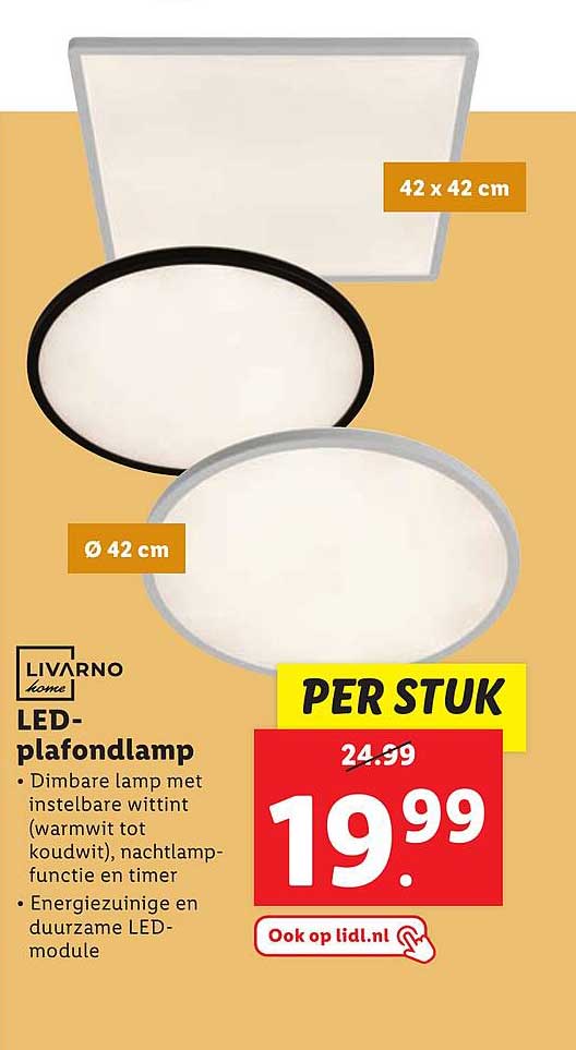 Led-Plafondlamp aanbieding bij Lidl