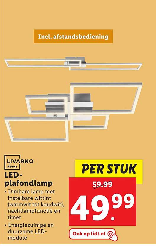 Livarno Home Led-Plafondlamp Aanbieding bij Lidl - FolderFeest.nl