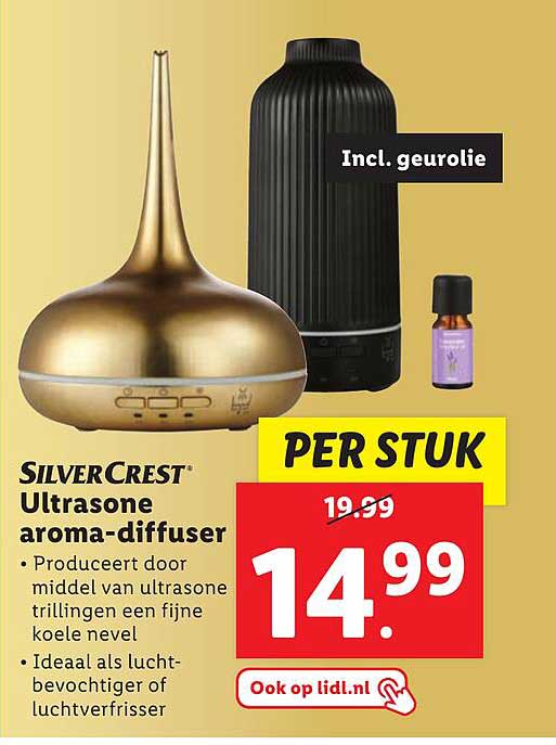 Silvercrest Ultrasone Aroma-Diffuser Aanbieding bij Lidl - FolderFeest.nl