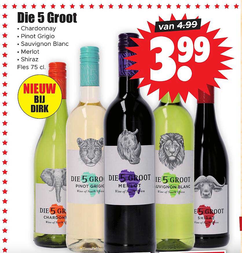 Die 5 Groot aanbieding bij Dirk