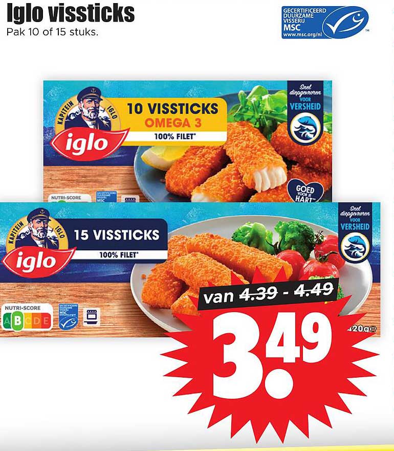 Iglo Vissticks aanbieding bij Dirk