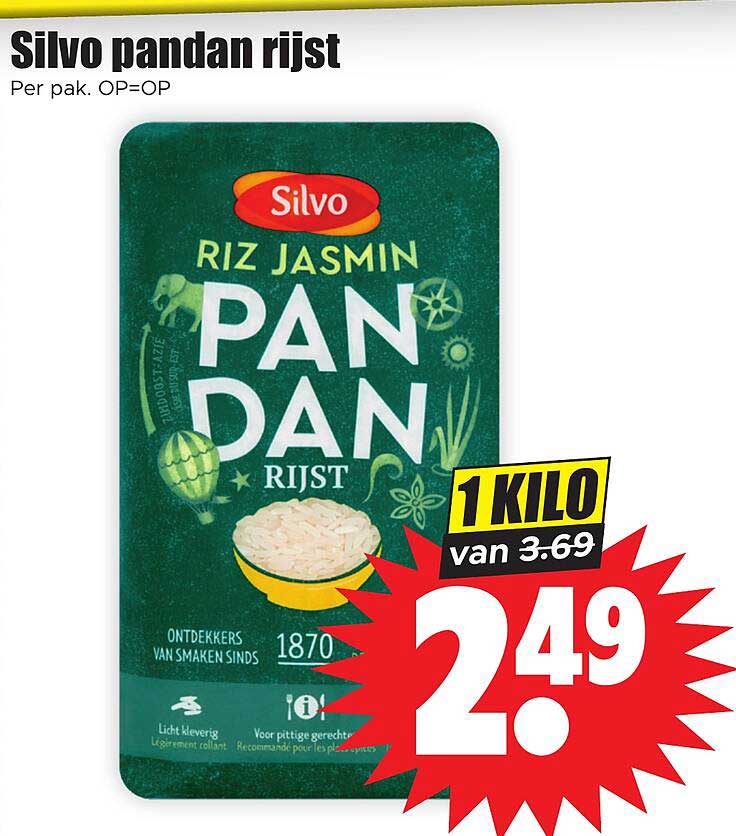 Silvo Pandan Rijst aanbieding bij Dirk