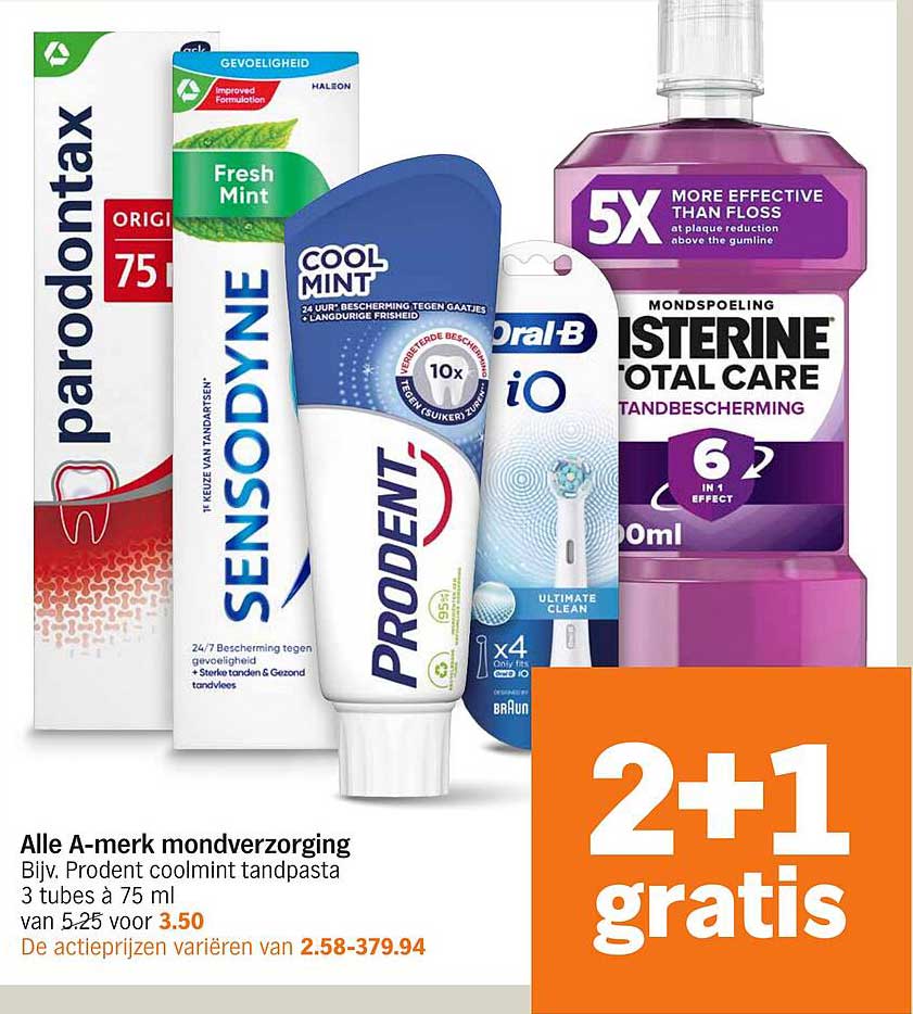 Alle A-Merk Mondverzorging aanbieding bij Albert Heijn