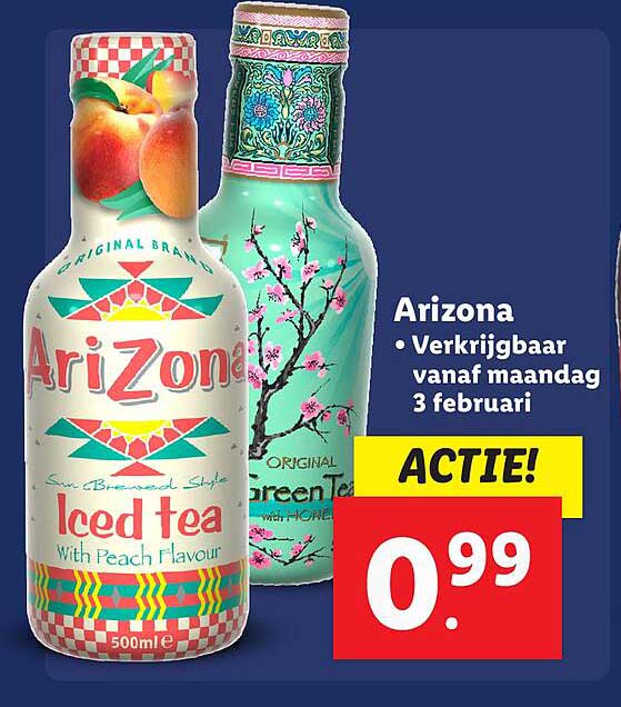Arizona Iced Tea With Peach Flavour aanbieding bij Lidl