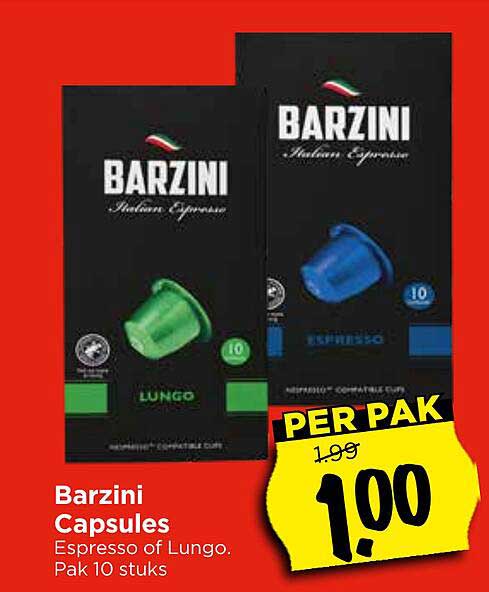 Barzini Capsules Aanbieding bij Vomar - FolderFeest.nl