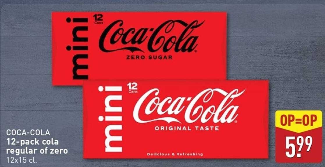 Coca-Cola 12-Pack Cola Regular Of Zero Aanbieding bij ALDI - FolderFeest.nl