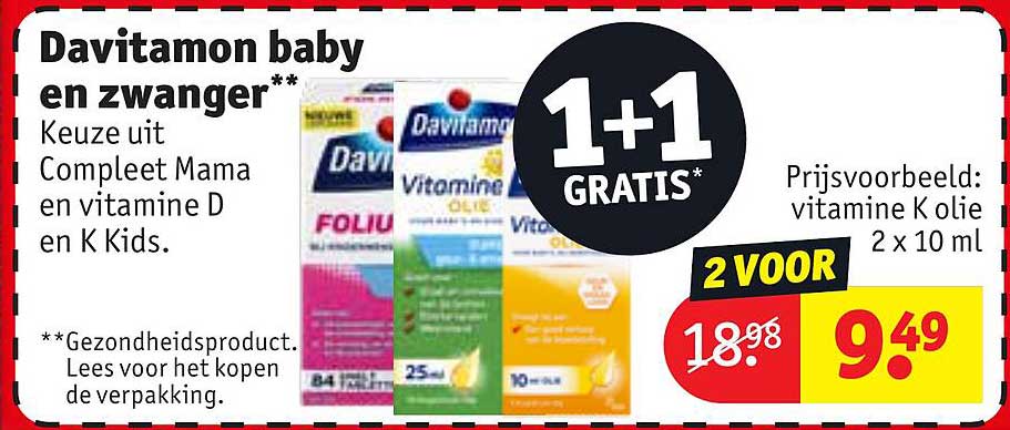 Davitamon Baby En Zwanger aanbieding bij Kruidvat