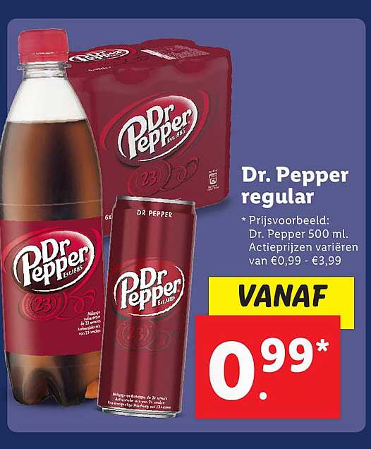 Dr. Pepper Regular Aanbieding bij Lidl - FolderFeest.nl