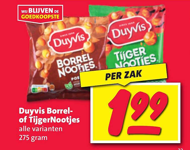 Duyvis Borrel- Of Tijgernootjes aanbieding bij Nettorama