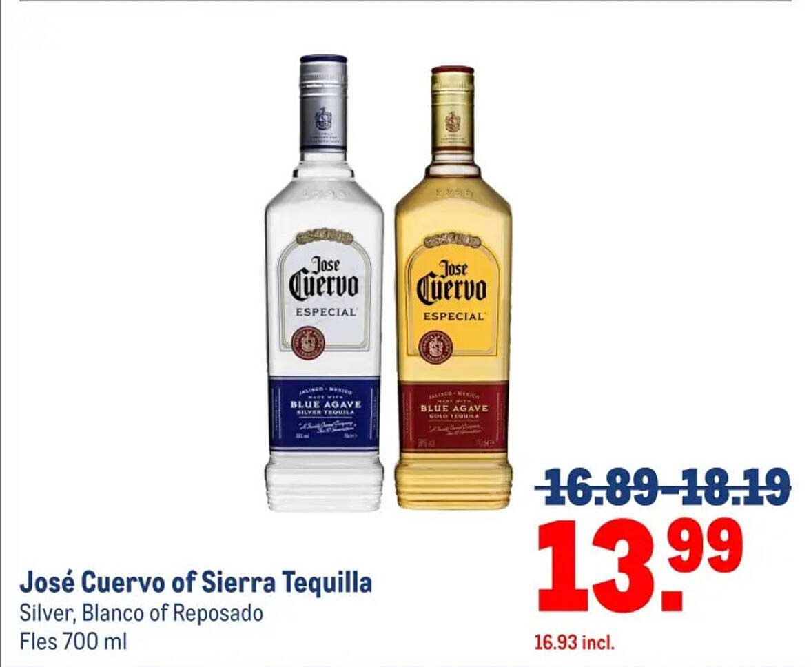 José Cuervo Of Sierra Tequilla Aanbieding bij Makro - FolderFeest.nl
