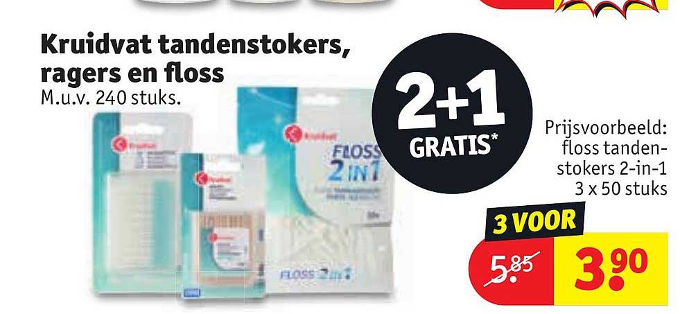 Kruidvat Tandenstokers, Ragers En Floss Aanbieding bij Kruidvat ...