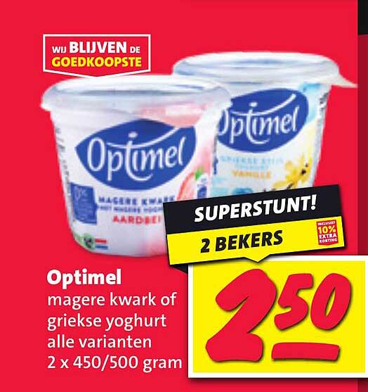 Optimel Magere Kwark Of Griekse Yoghurt Alle Varianten aanbieding bij ...