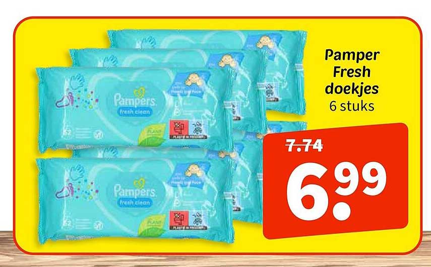 Pamper Fresh Doekjes aanbieding bij Wibra