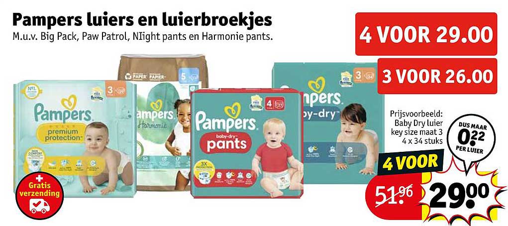 Pampers Luiers En Luierbroekjes Aanbieding bij Kruidvat - FolderFeest.nl