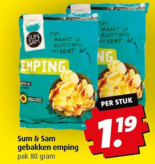Sum & Sam Gebakken Emping aanbieding bij Boni
