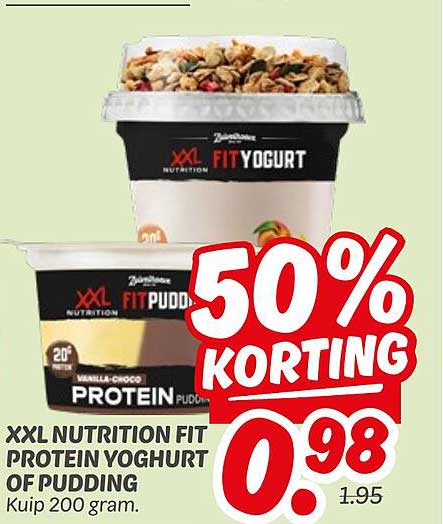 Xxl Nutrition Fit Protein Yoghurt Of Pudding Aanbieding bij Dekamarkt ...
