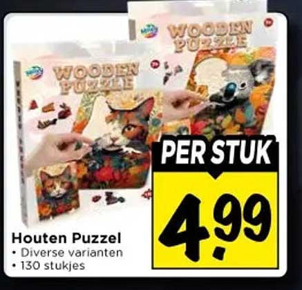 Houten Puzzel Aanbieding bij Vomar - FolderFeest.nl