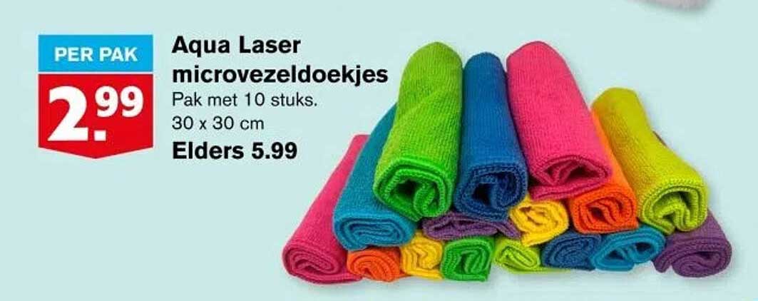 Aqua Laser Microvezeldoekjes aanbieding bij Hoogvliet