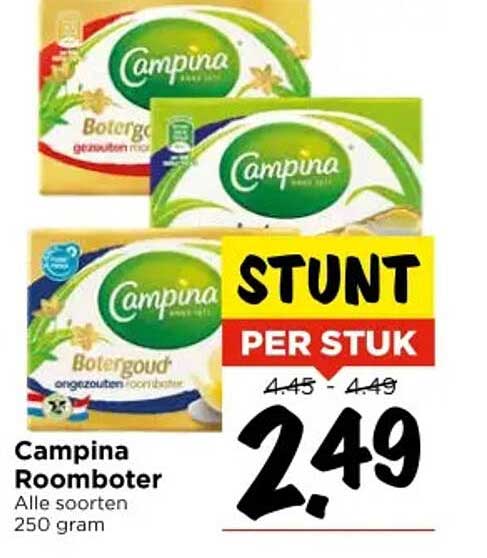 Campina Roomboter Aanbieding bij Vomar - FolderFeest.nl