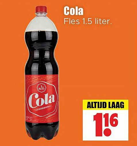 Cola Fles 1.5 Liter. aanbieding bij Dirk