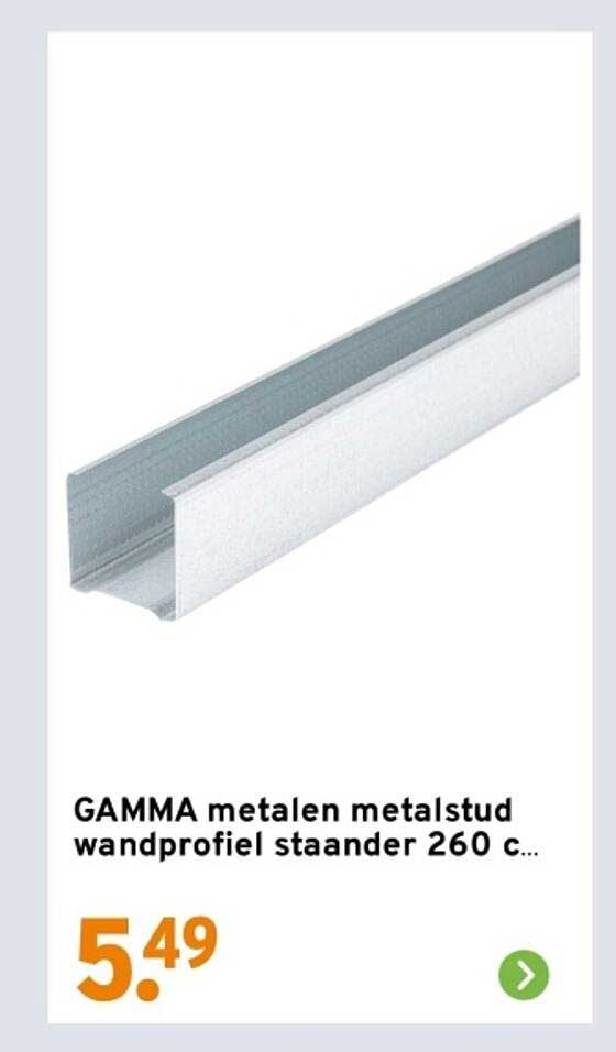 Gamma Metalen Metalstud Wandprofiel Staander 260 C... Aanbieding bij ...