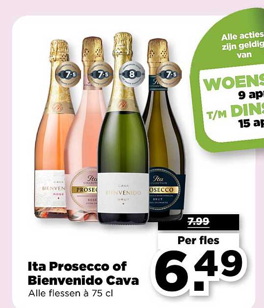 Ita Prosecco Of Bienvenido Cava Aanbieding bij PLUS - FolderFeest.nl