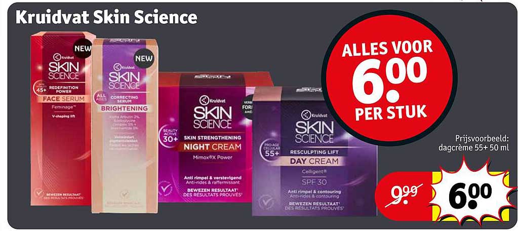 Kruidvat Skin Science aanbieding bij Kruidvat