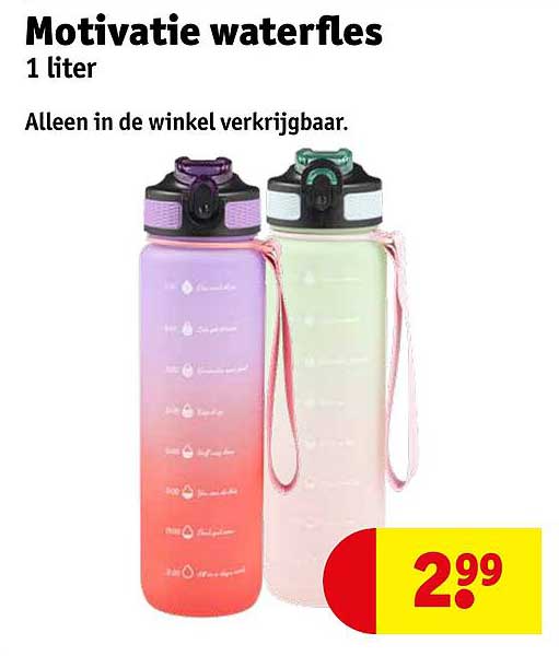 Motivatie Waterfles aanbieding bij Kruidvat