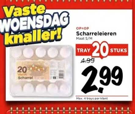 Scharreleieren Tray 20 Stuks aanbieding bij Vomar