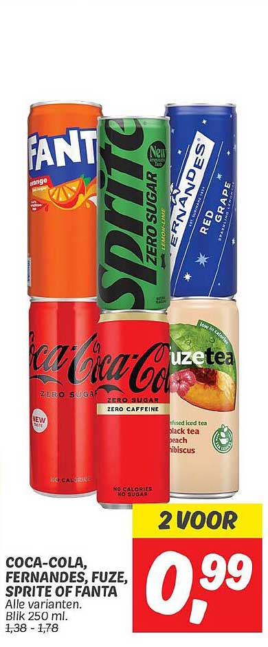 Coca-Cola, Fernandes, Fuze, Sprite Of Fanta aanbieding bij Dekamarkt
