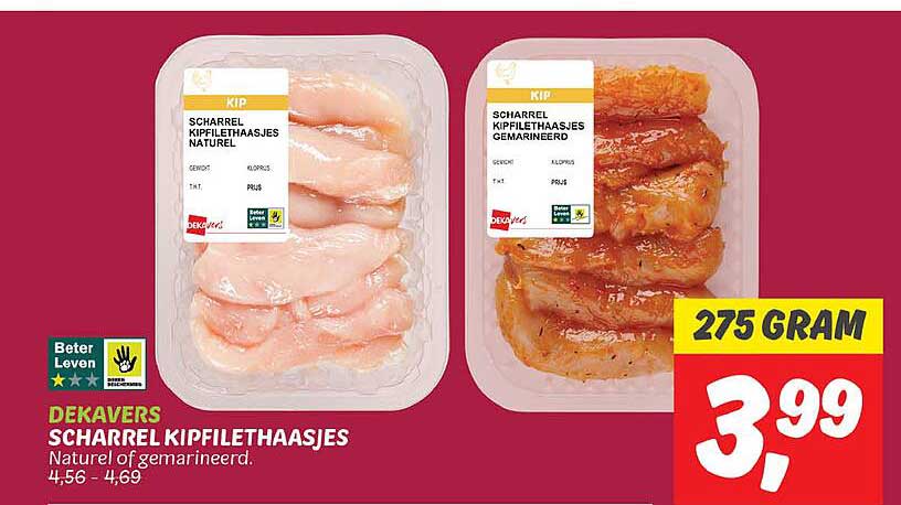 Dekavers Scharrel Kipfilethaasjes Natuurlijk Aanbieding bij Dekamarkt ...
