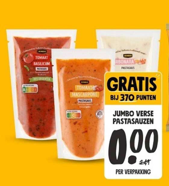 Jumbo Verse Pastasauzen Aanbieding bij Jumbo - FolderFeest.nl