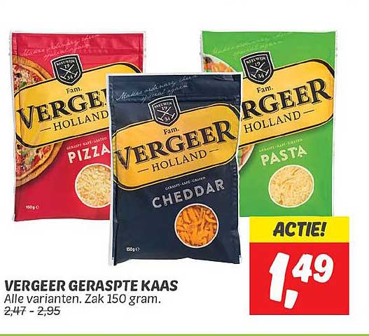 Vergeer Geraspte Kaas aanbieding bij Dekamarkt